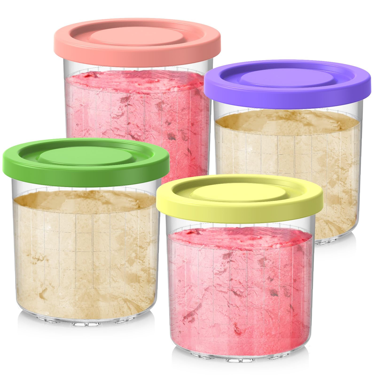 Omnikit 16OZ Cups Replacement for Ninja Creami Pints and Lids 4 Pack ...