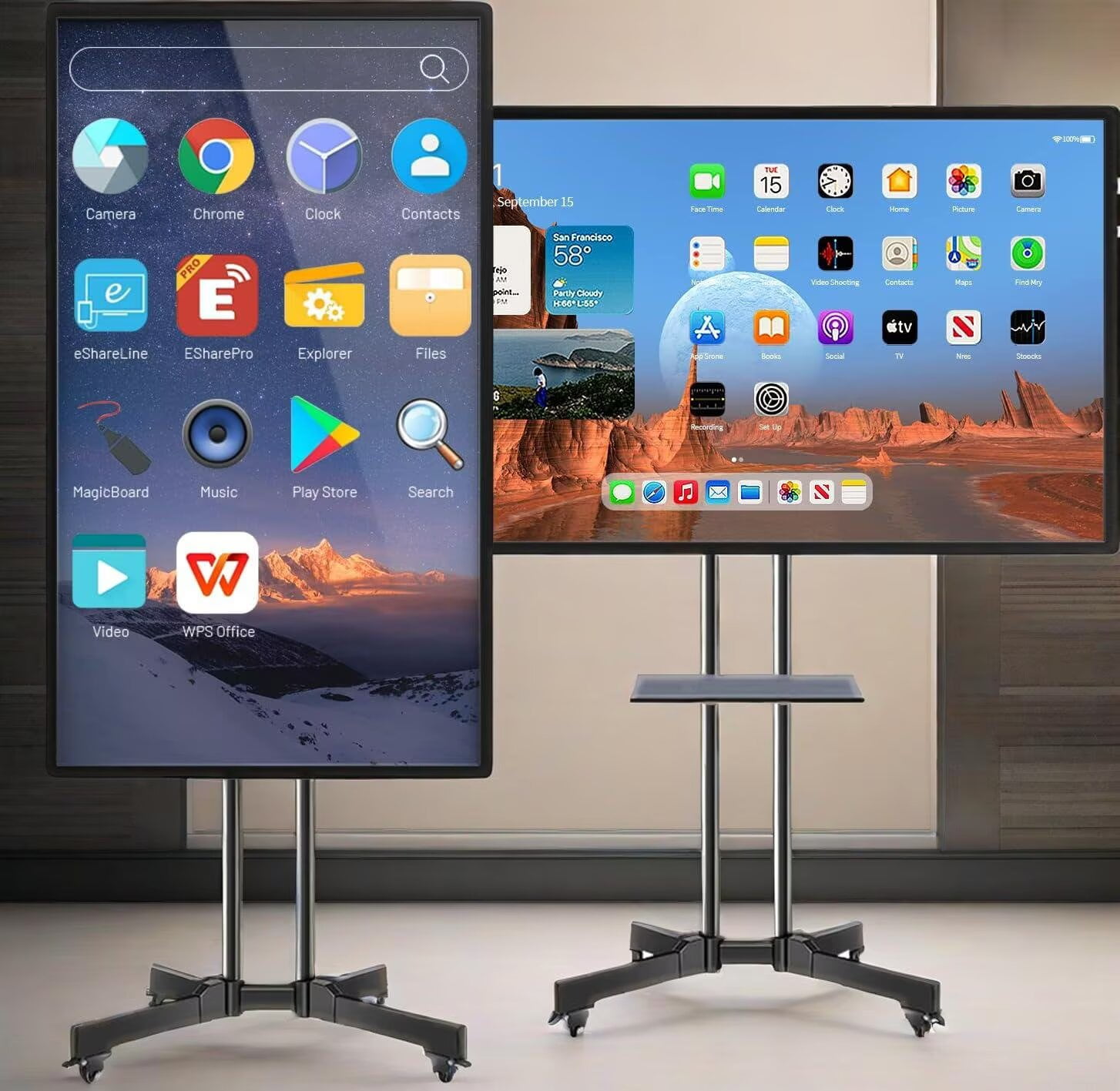 OmninexHub 49 Inch All-In-One Smart Board, Electronic Calendar Touch Interactive Whiteboard , 4K ...