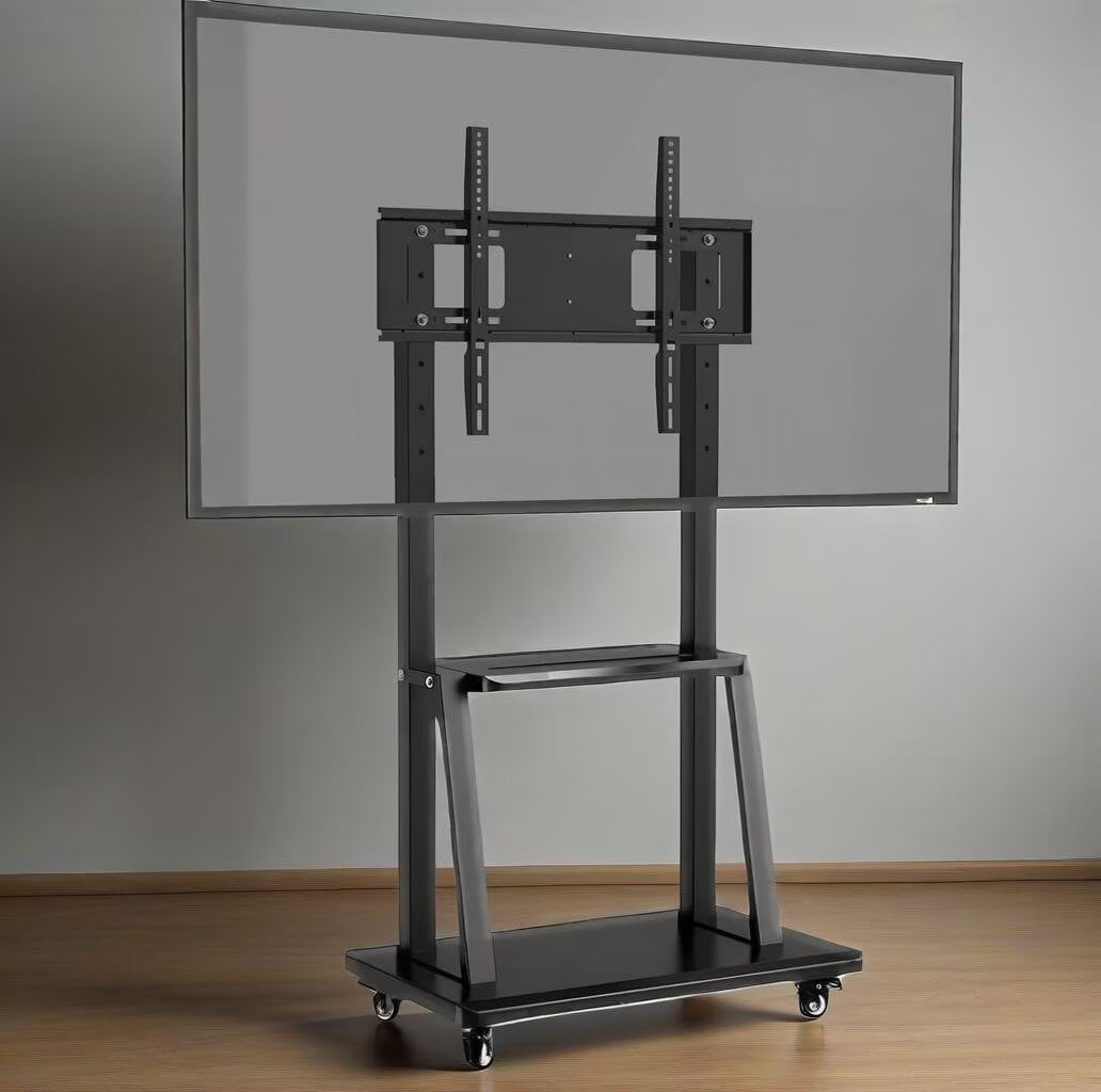 OmninexHub Mobile TV Cart Rolling TV Stand with Adjustable Shelf up To ...