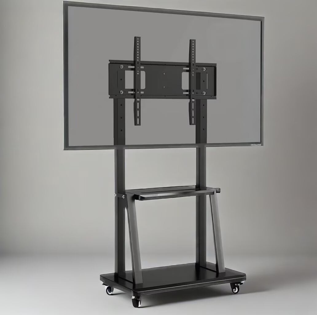 OmninexHub Mobile TV Cart Rolling TV Stand with Adjustable Shelf up To ...