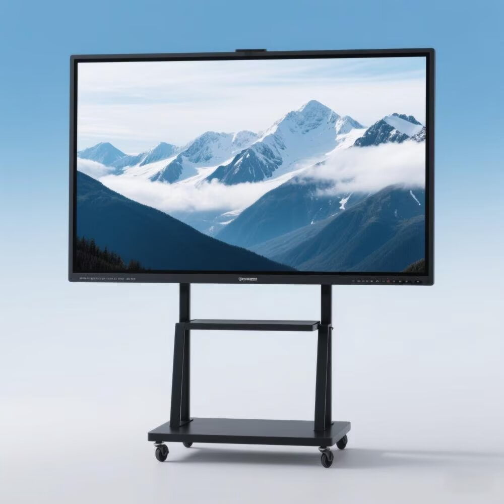 OmninexHub Rolling TV Cart, Height Adjustable Rolling Floor Stand TV ...