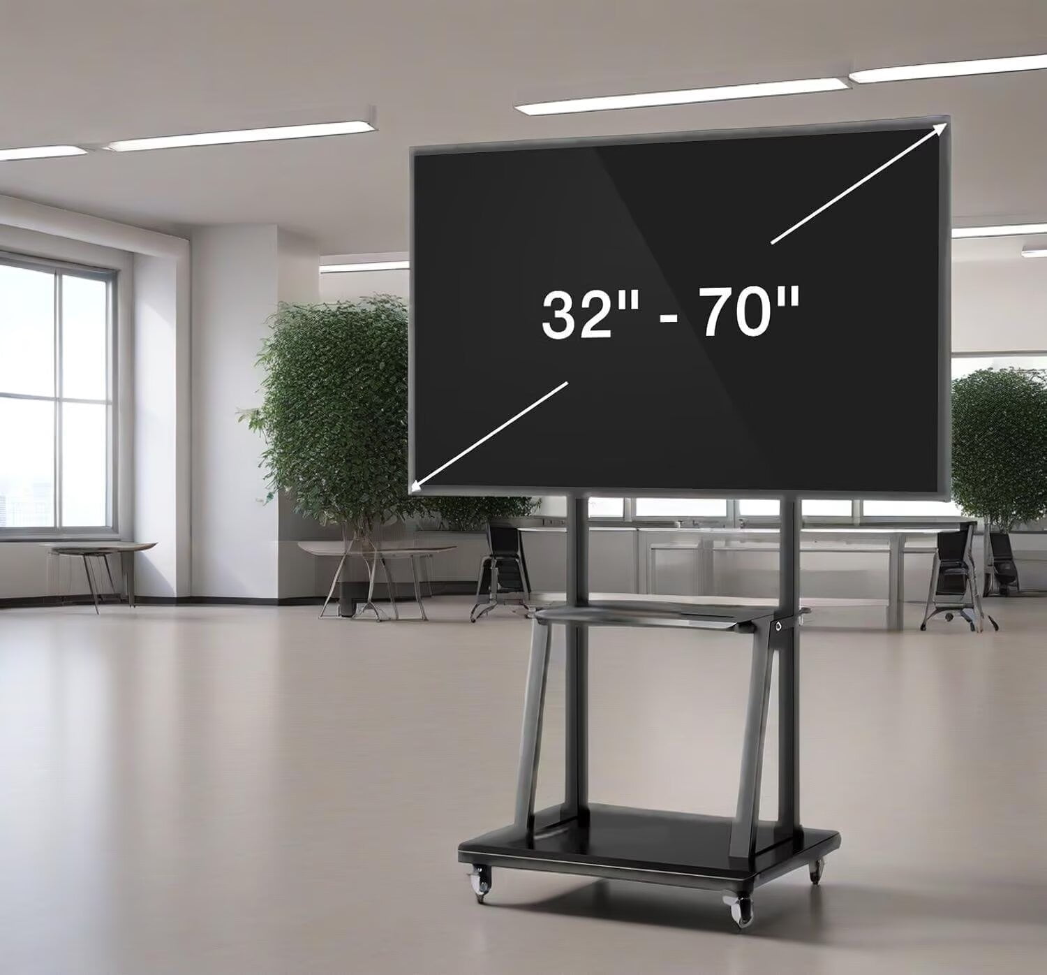 OmninexHub Smart Board Stand Versatile Rolling TV Cart for 32-70" TVs ...