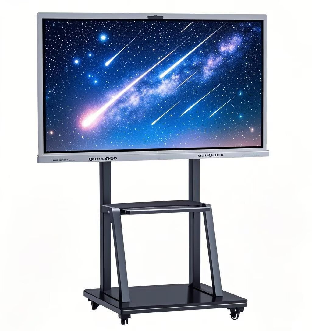 OmninexHub Rolling TV Cart, Height Adjustable Mobile Rolling TV Stand ...