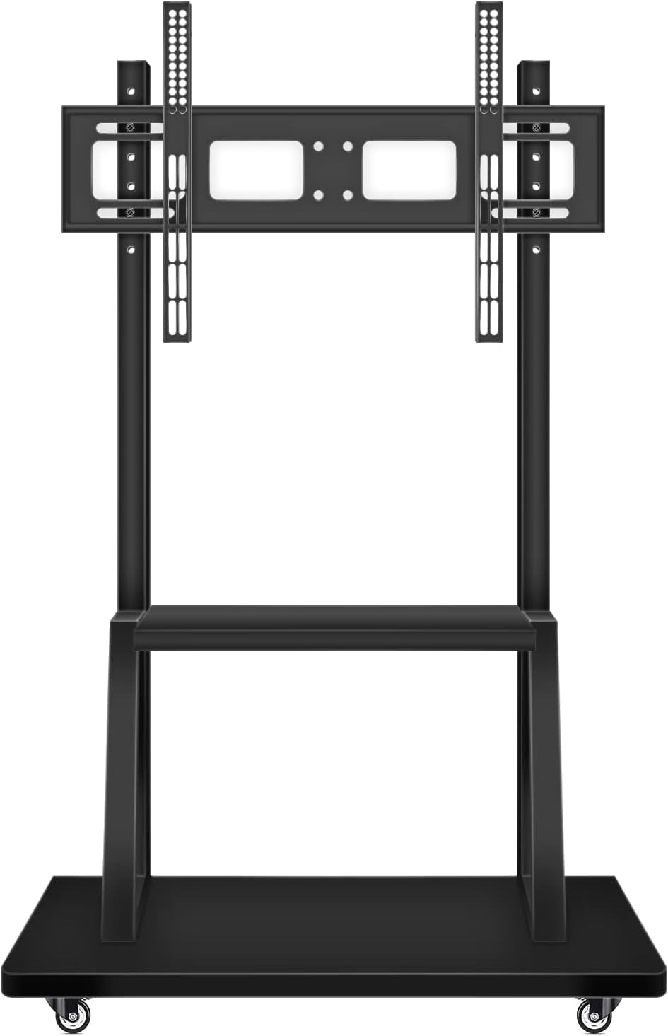 OmninexHub TV Stand With Wheels, Height Adjustable Mobile TV Cart for ...