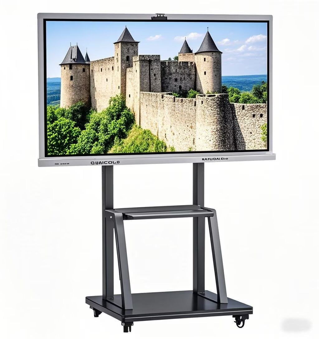 OmninexHub TV Cart, Height Adjustable Rolling Floor Stand TV Stands for ...