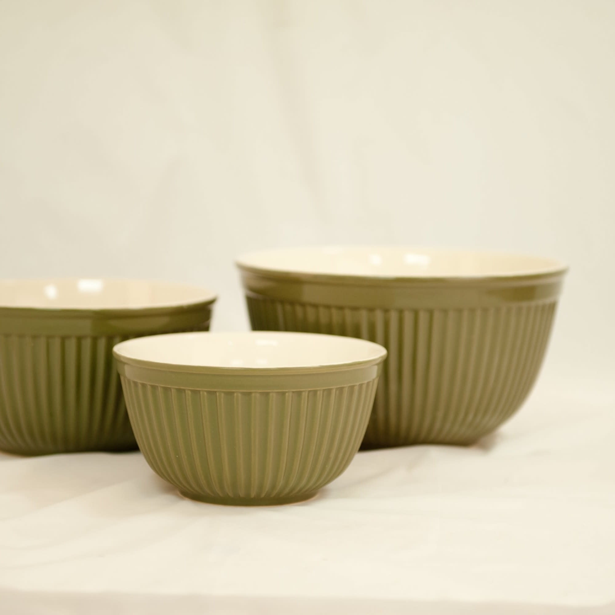 Omniware Simsbury Mixing Bowls, Set of 3 - Nesting Stoneware Bowls for ...