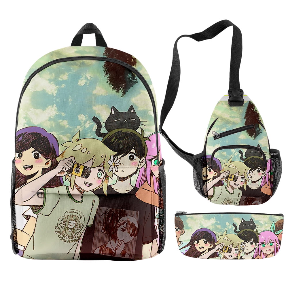 Omori Backpack 3 Piece Set Casual Fashion Daypack Unisex Travel Bags ...