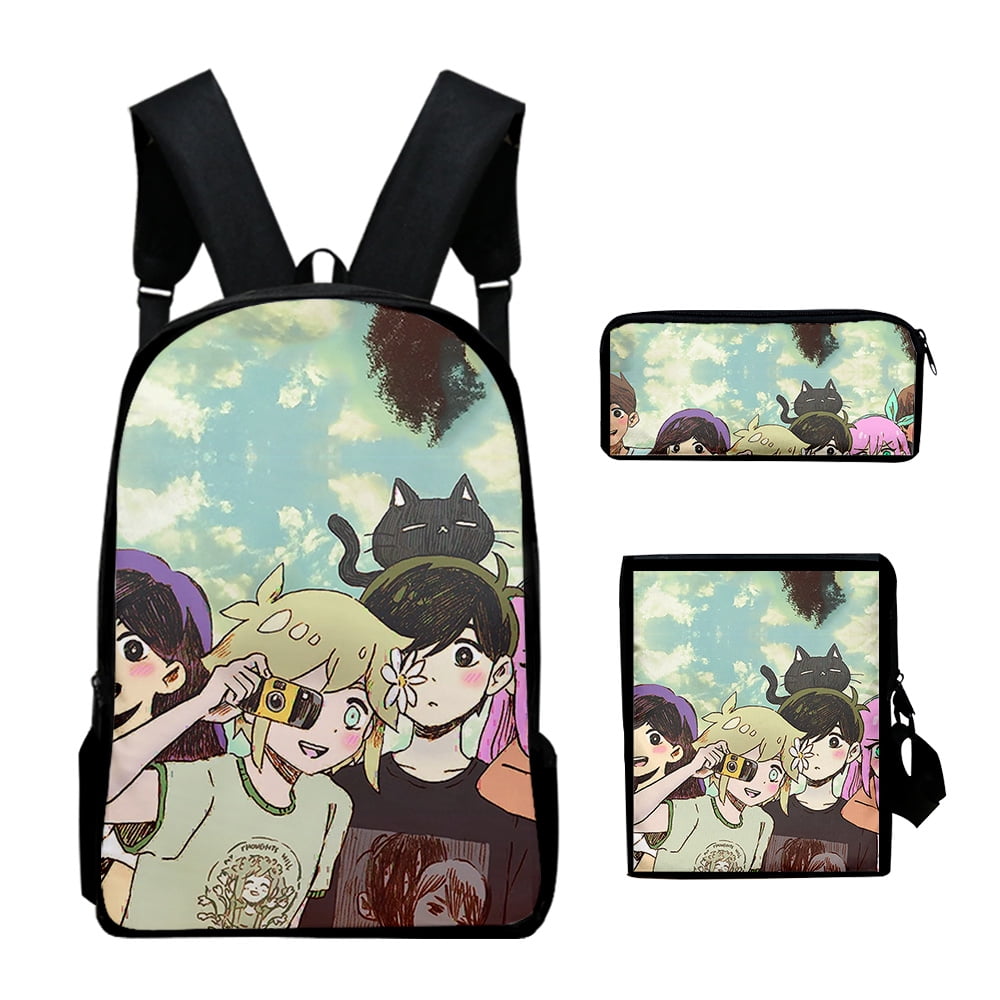 Omori Backpack 3 Piece Sets Women Men Casual Daypack Fashion Streetwear ...