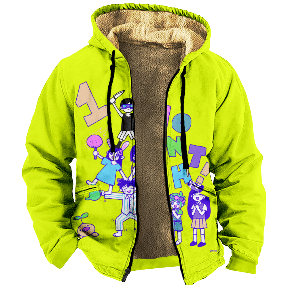 Omori Game Zip Jacket Cosplay Zip Hooded Sweatshirt Unique Thick ...