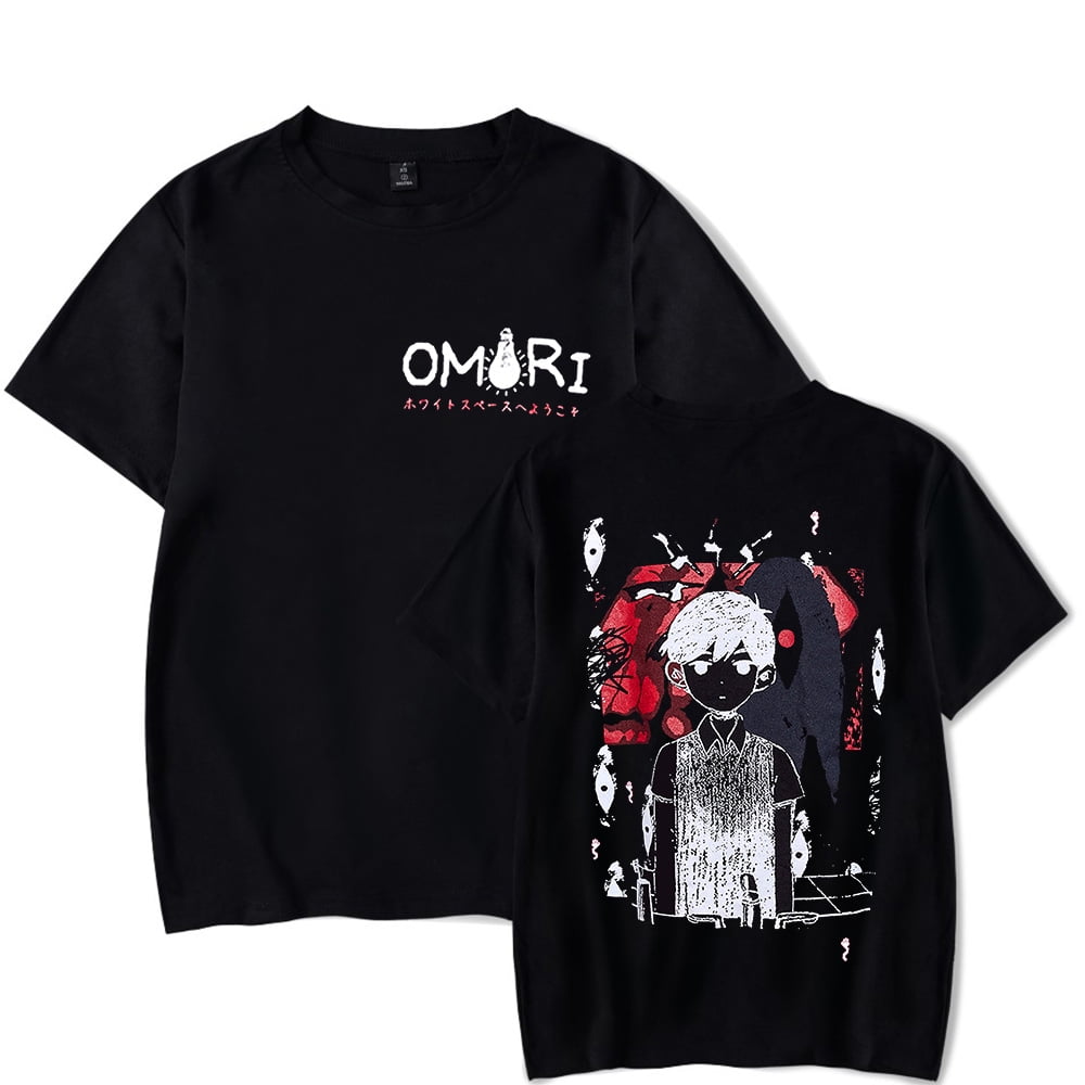 Omori Red Space T-shirt Merch Popular Reversible Print Unisex Fashionable Casual Short Sleeve ...