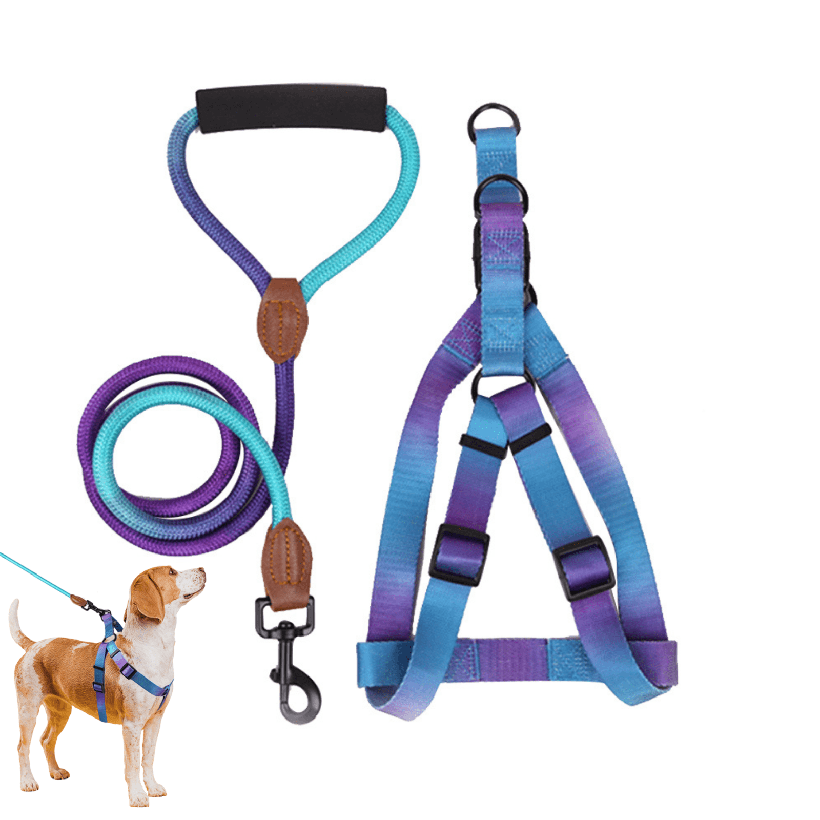 Ompellus Dog Harness Leash Set, Adjustable Heavy Duty No Pull Halter ...