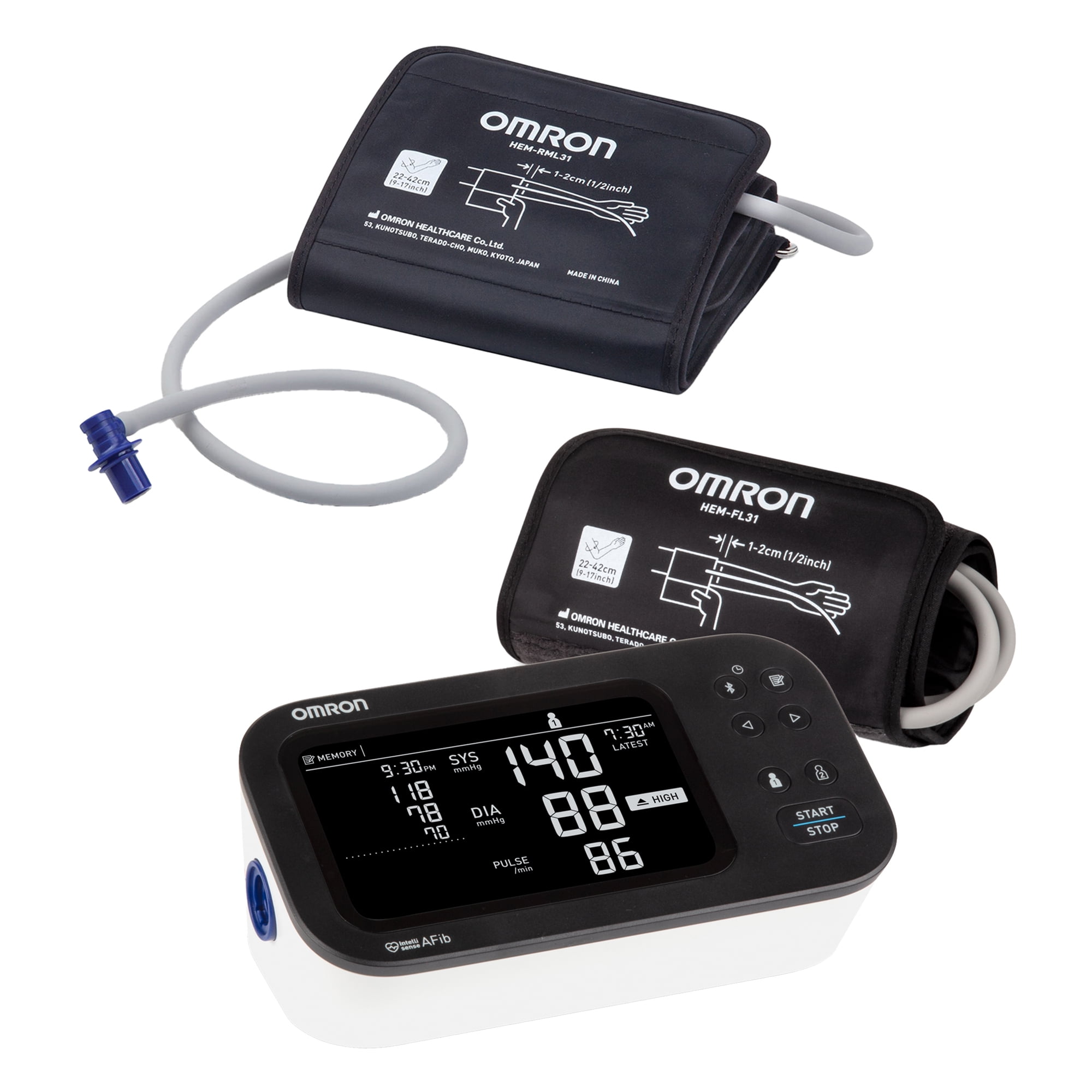 Omron 10 Series Upper Arm Blood Pressure Monitor and 9-In. to 17-In ...