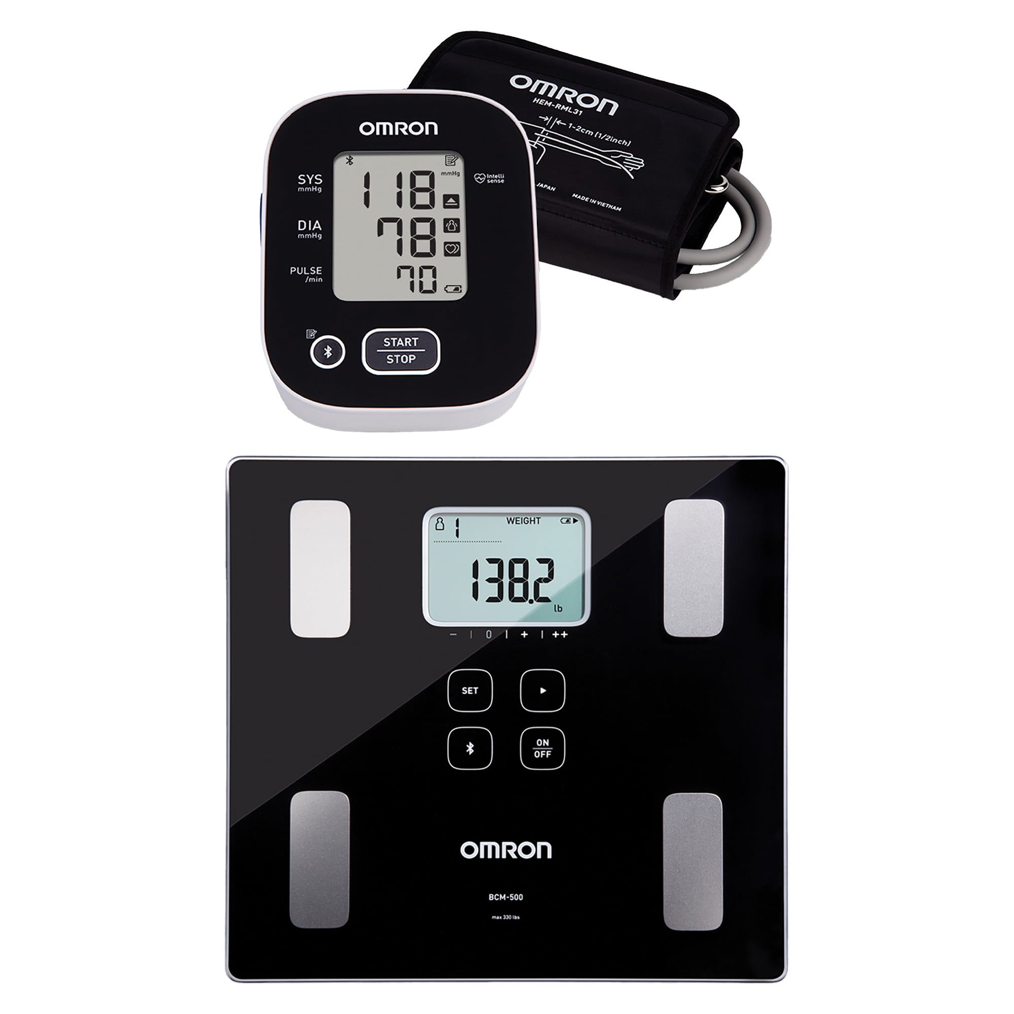 Omron 3 Series Upper Arm Blood Pressure Monitor and Body Composition ...