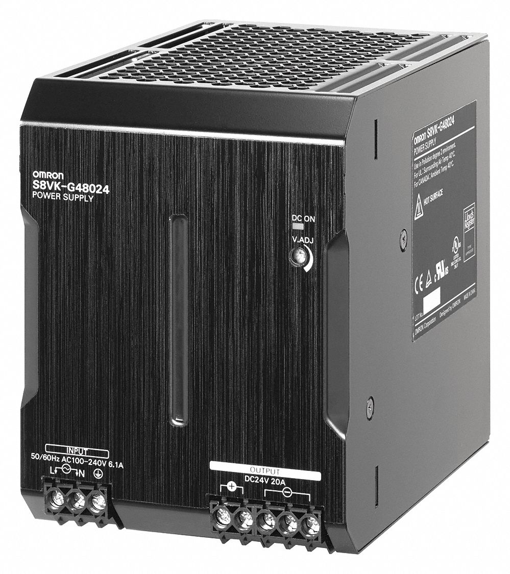 Omron DC Power Supply,24VDC,20A,50/60Hz S8VK-G48024 - Walmart.com