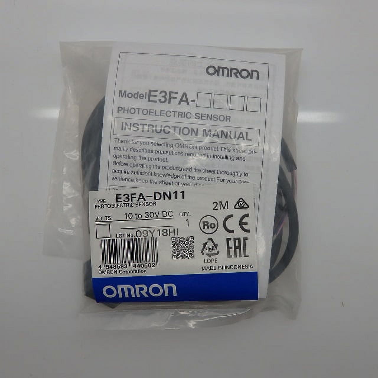 Omron E3FA-DN11 2M 100mm Distance Photoelectric Sensor Red Light NPN Output - Walmart.com