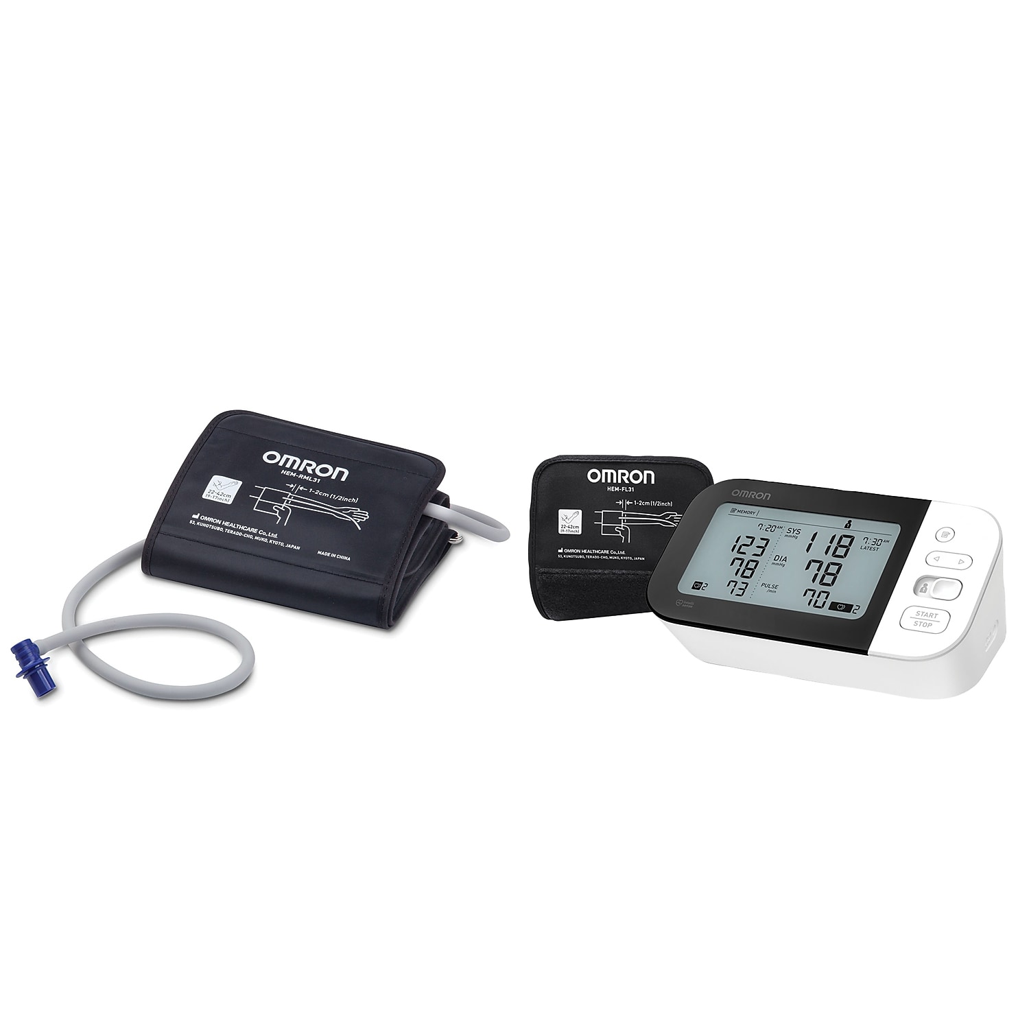 Omron 7 Series Digital Upper Arm Blood Pressure Monitor & Comfit Cuff ...