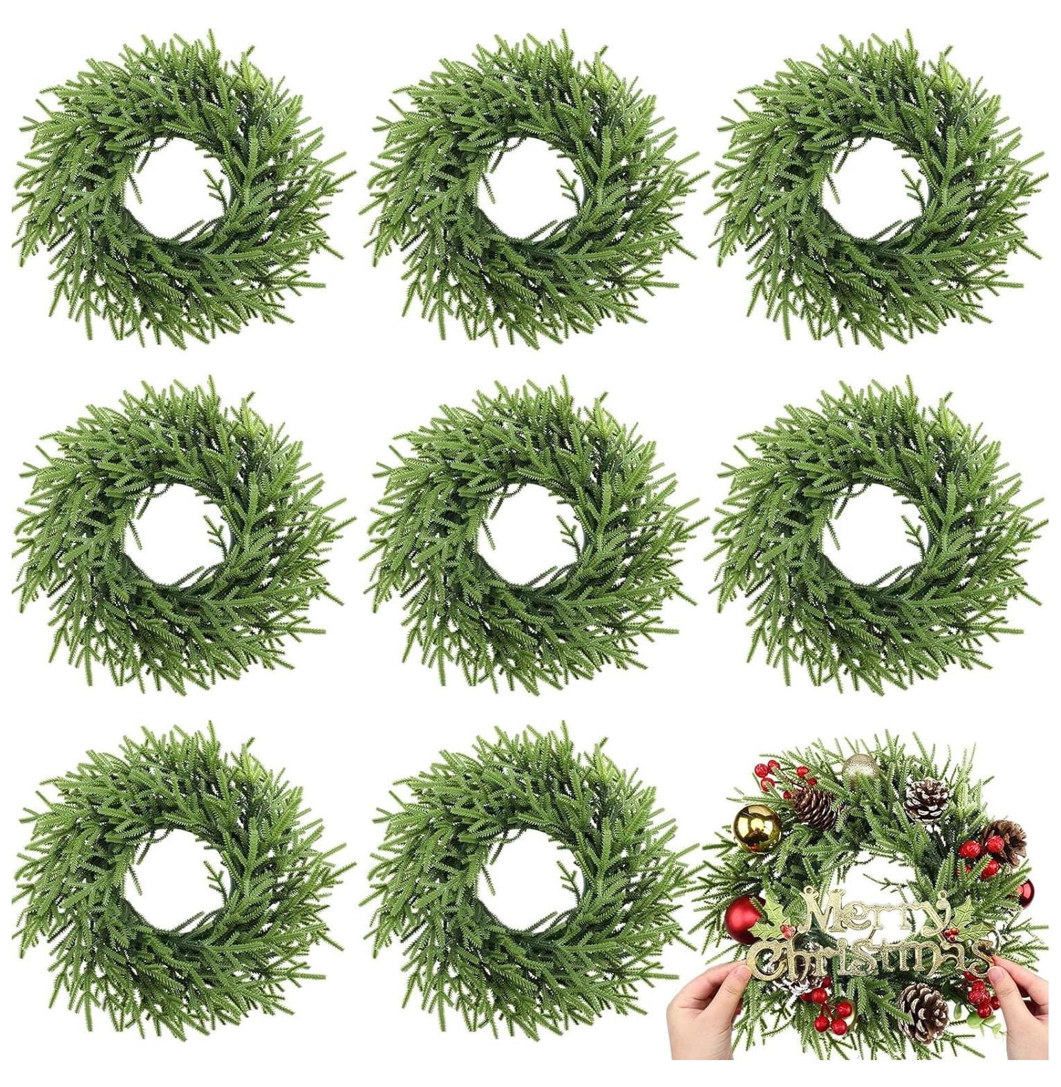Ski Helmet Sale Zeyune DIY Plain Christmas Wreath — 14 Inch Green ...
