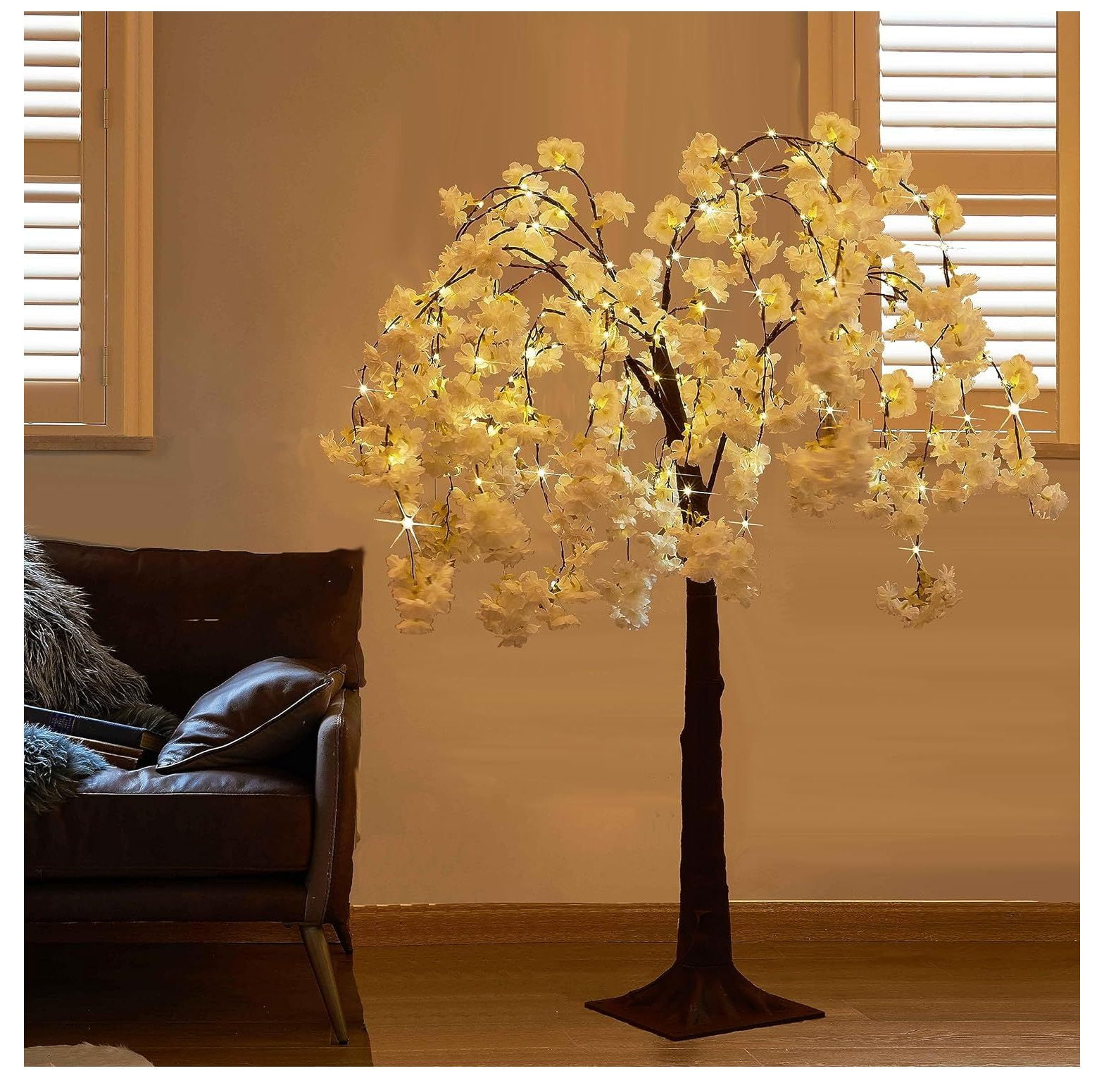 Omsix Cherry Blossom Tree with Lights 4FT 180 Fairy Lights, Artificial ...