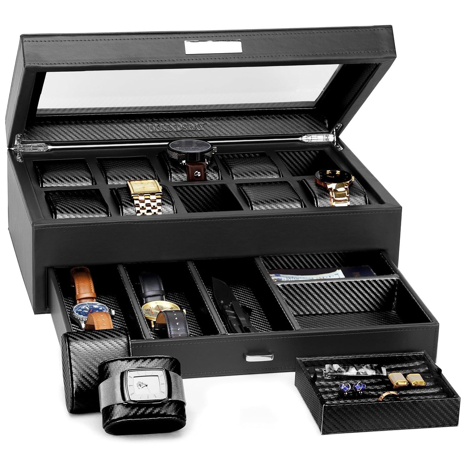 Omsix Yachtsman Large Watch Box Jewelry Organizer for Men, Jewelry Box ...