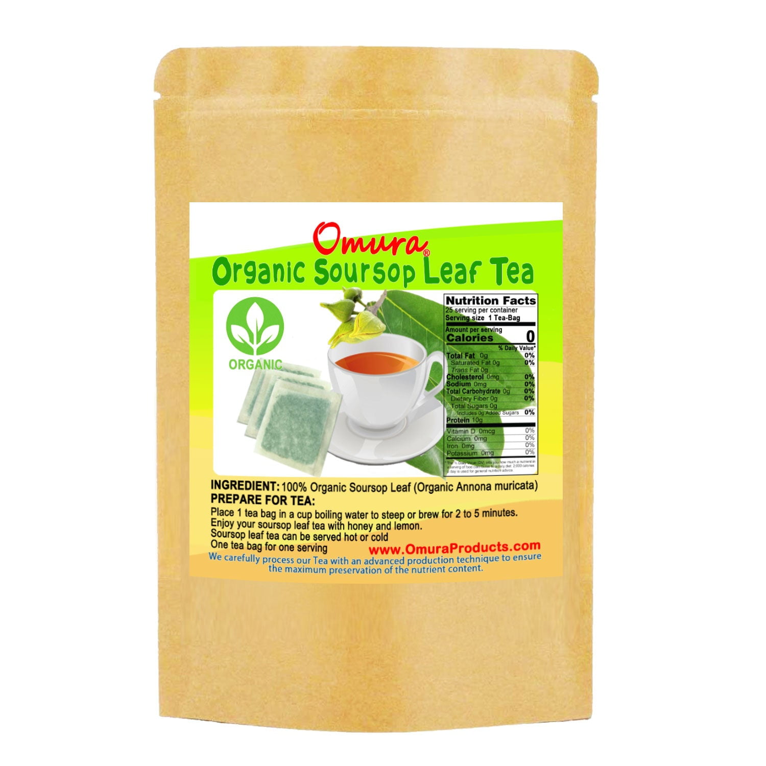Omura Wonder Soursop Natural Graviola Leaf Tea - Walmart.com