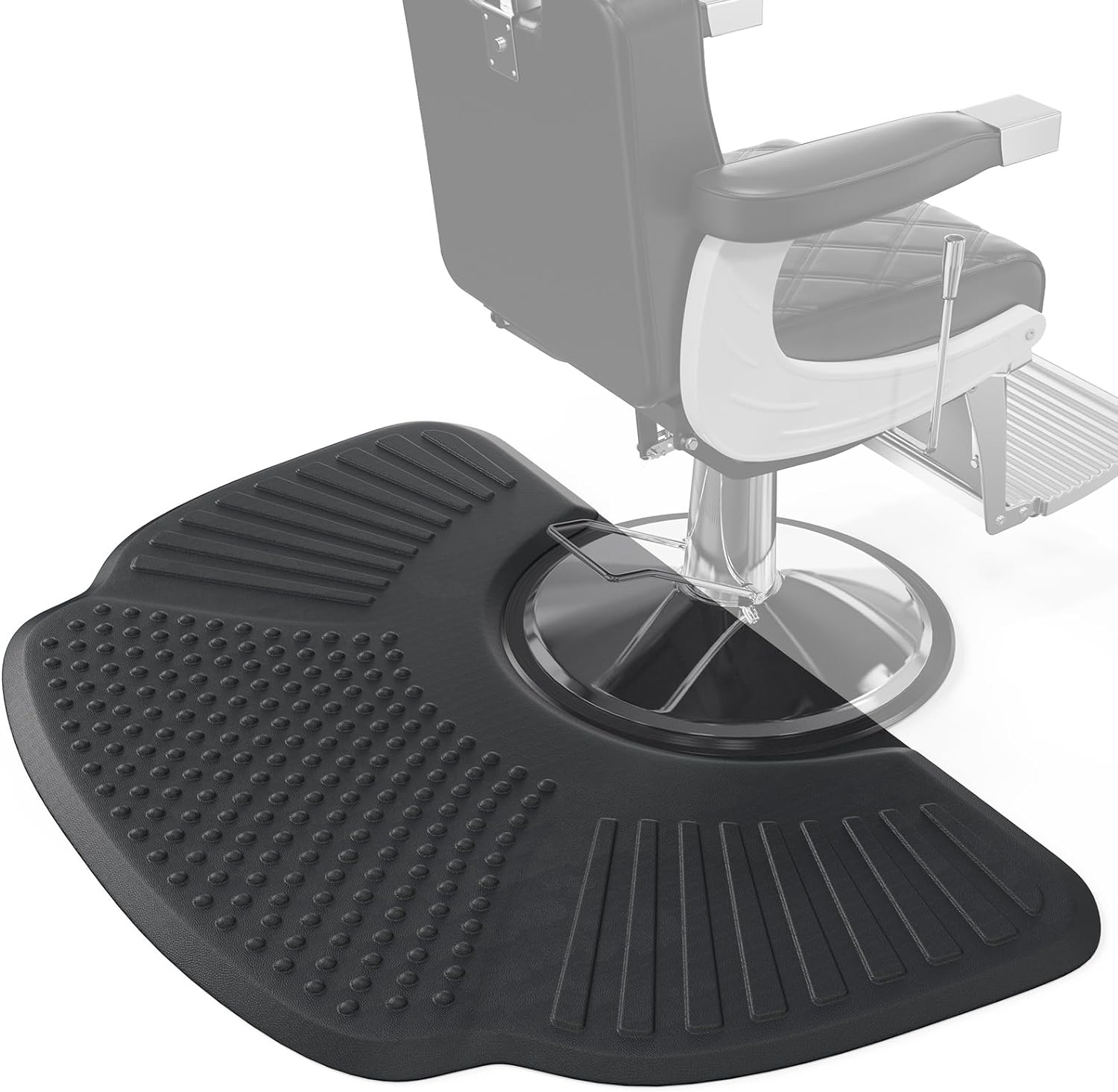 Ktaxon Black Semi Circle 5'x3' 1/2" Barber Salon Anti Fatigue Floor Mat ...