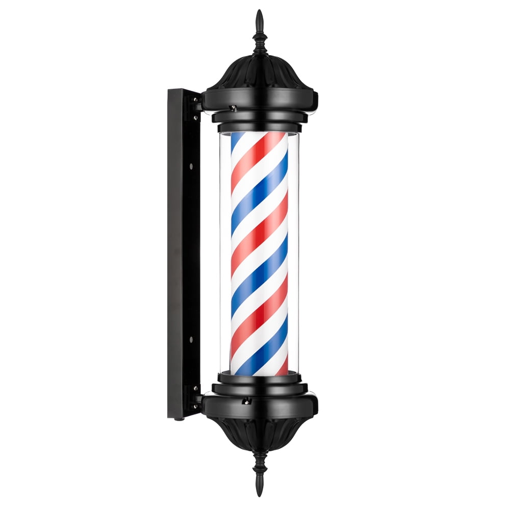 OmySalon 30" Barber Pole LED Light Rome Style,Hair Salon Barber Shop Open Sign,Rotating Red ...