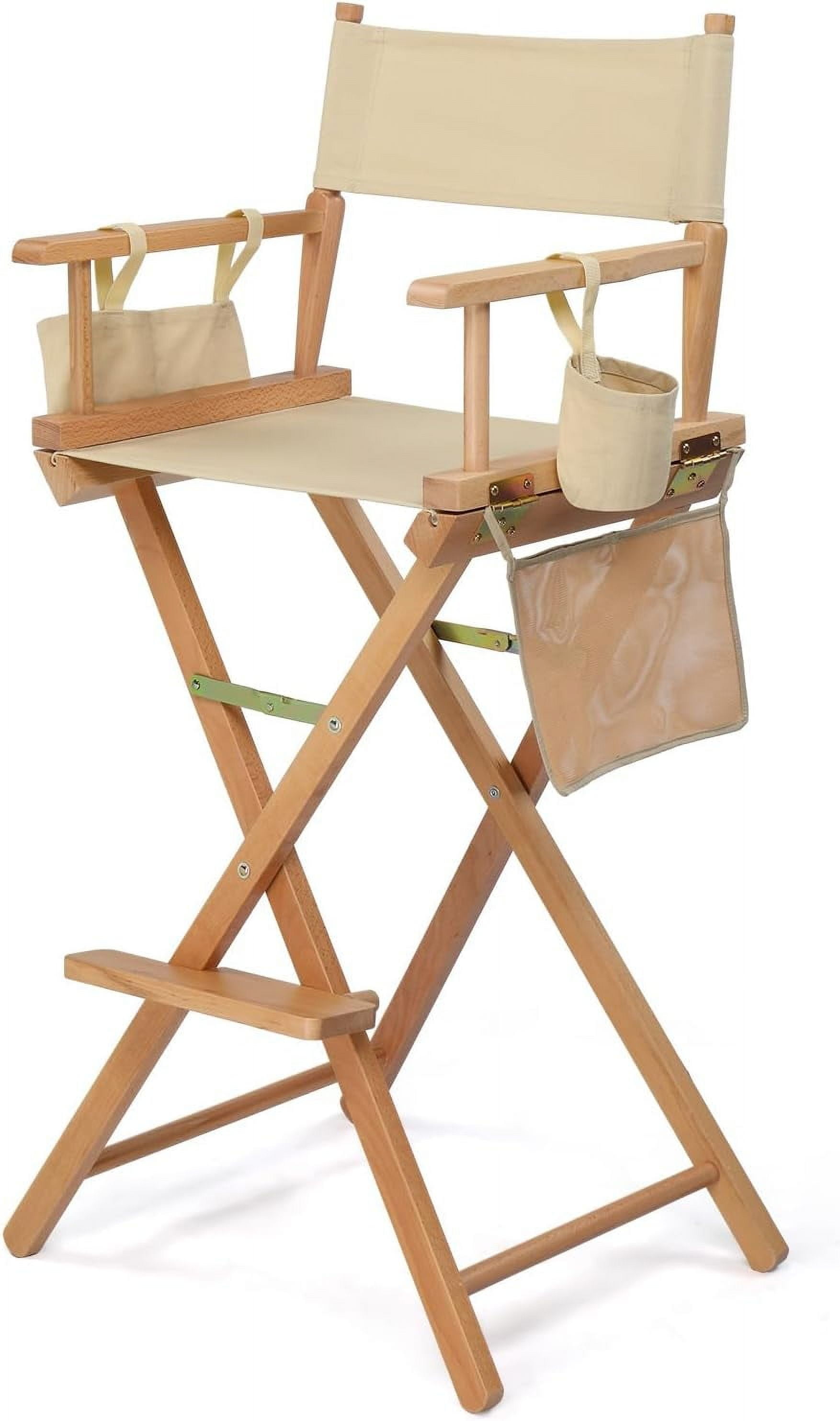 OmySalon 31" Extra Tall Directors Chair - Portable Folding Makeup Chair ...