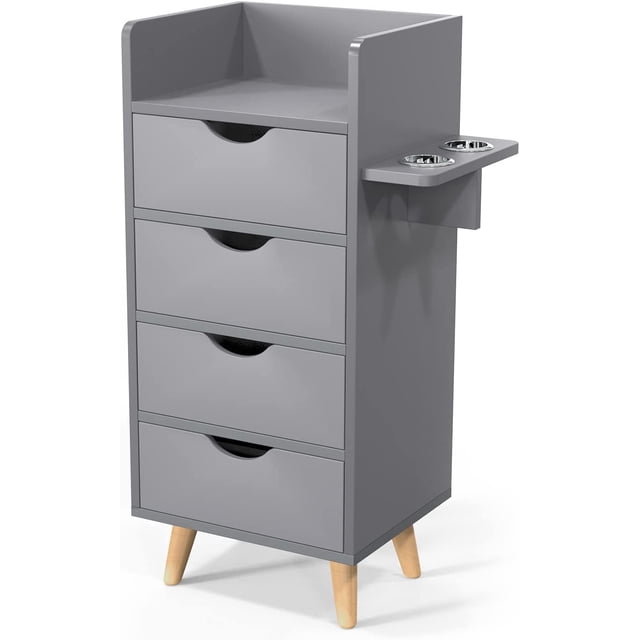 OmySalon 4-Layer Barber Storage Cabinet, Gray - Walmart Business Supplies