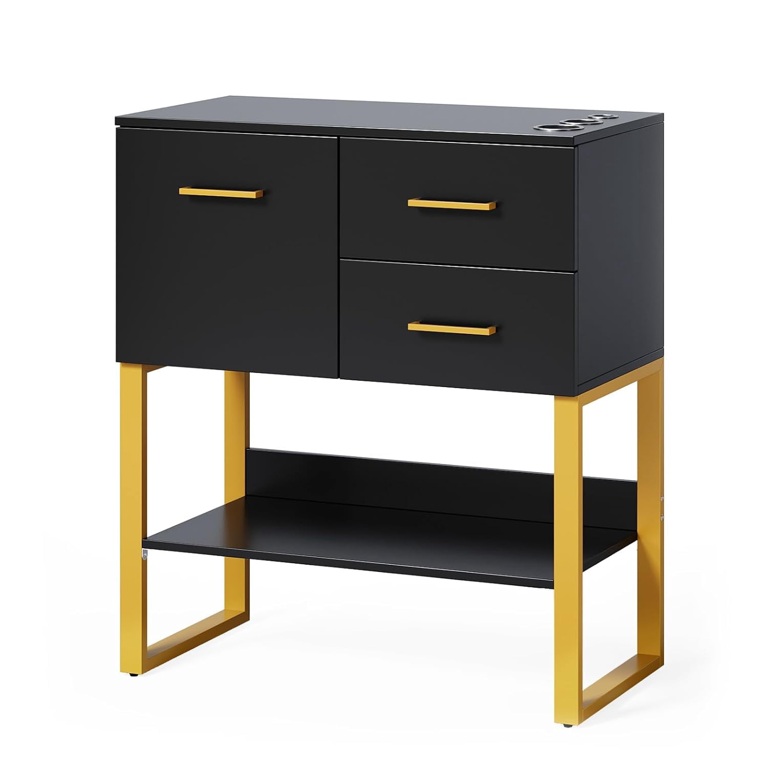 OmySalon Beauty Barber Station, Modern Salon Storage Cabinet with 2 ...