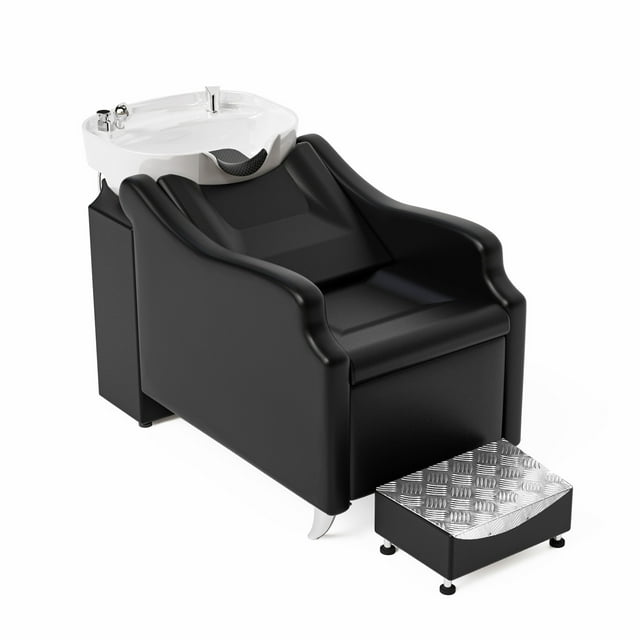 OmySalon Salon Shampoo Chair & Bowl, Backwash Unit with Deep Ceramic ...