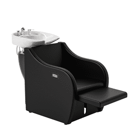 Omysalon Shampoo Sink for Salon Hair Wash Chair with Porcelain Shampoo Bowl Electric Shampoo Station Backwash Barber Chair Beauty Spa Massage