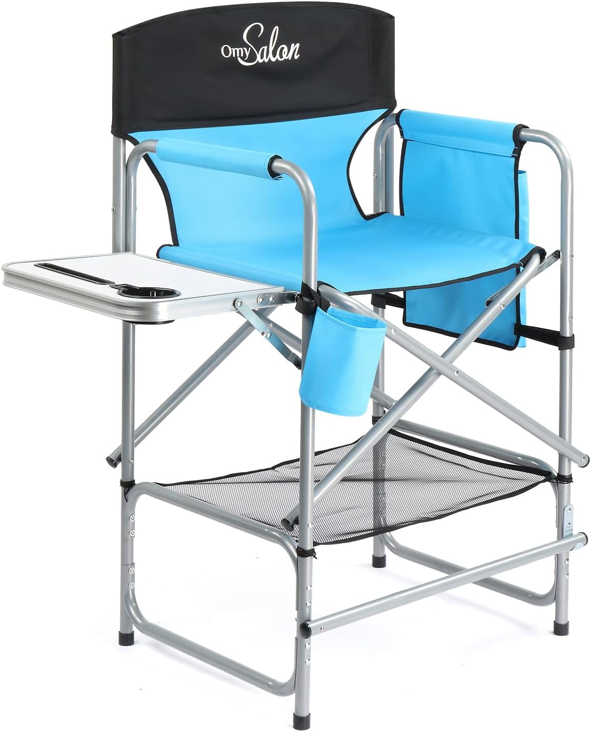 OmySalon Tall Folding Directors Chair, Portable Makeup Artist Bar ...