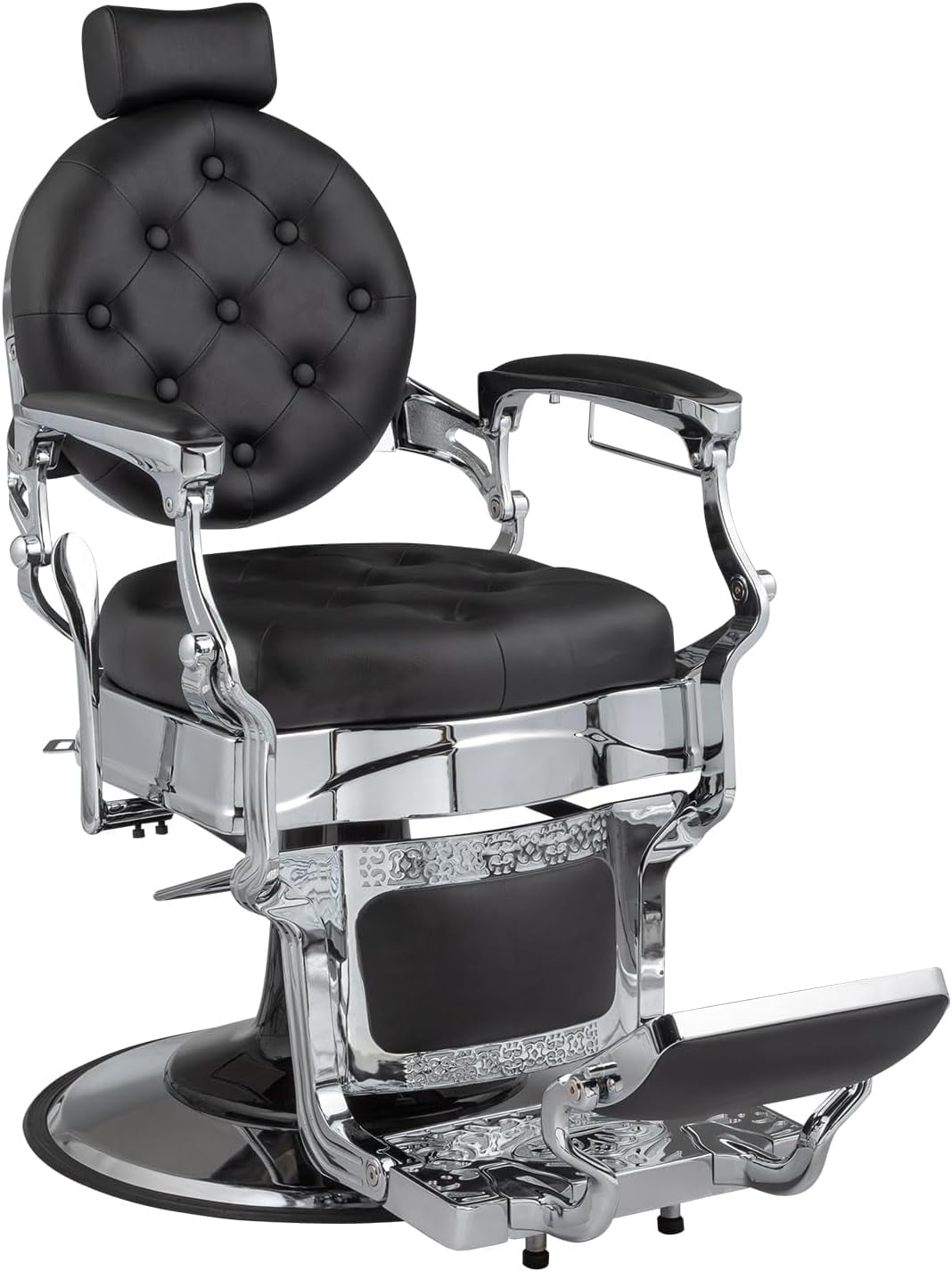 OmySalon Vintage Barber Chair, Reclining Hydraulic Styling Chair with ...