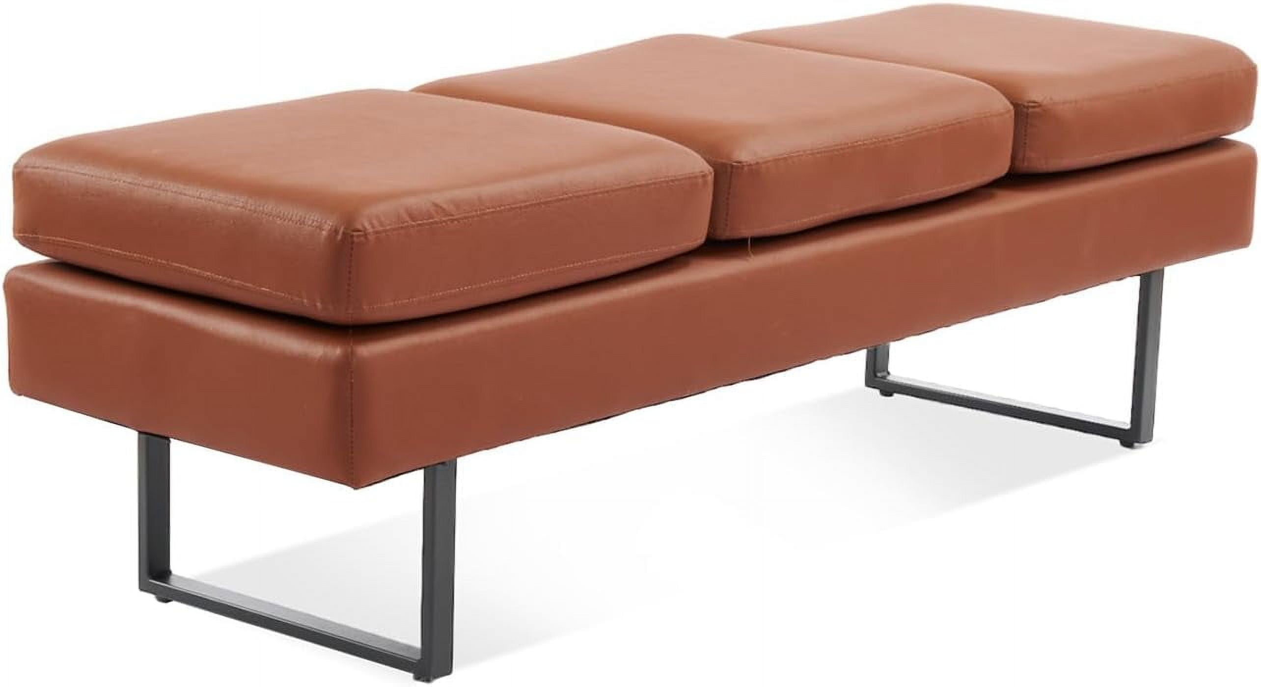 OmySalon Commercial Waiting Room Bench with Cushioned PU Leather Seat ...