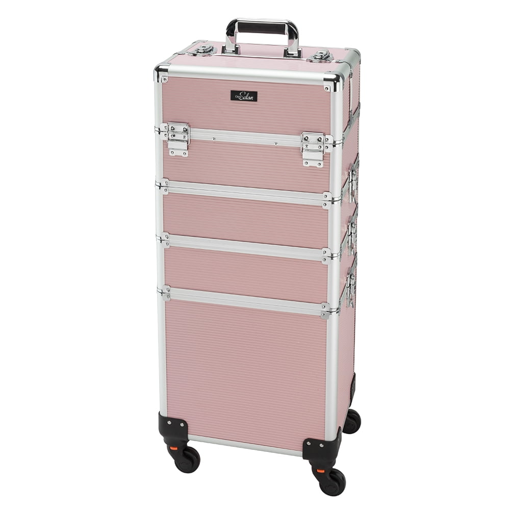 Omysalon 4-in-1 Rolling Makeup Train Case, Artist Nail Trolley with ...