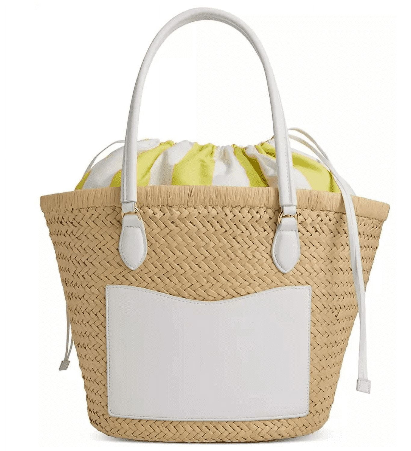 On 34th Isabellaa Straw Medium Drawstring Tote, Created for Macy's ...