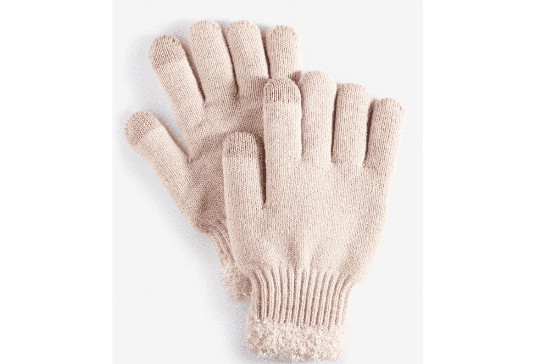 On 34th Women's Rib-Stitch Fuzzy-Cuff Gloves, Blush - Walmart.com