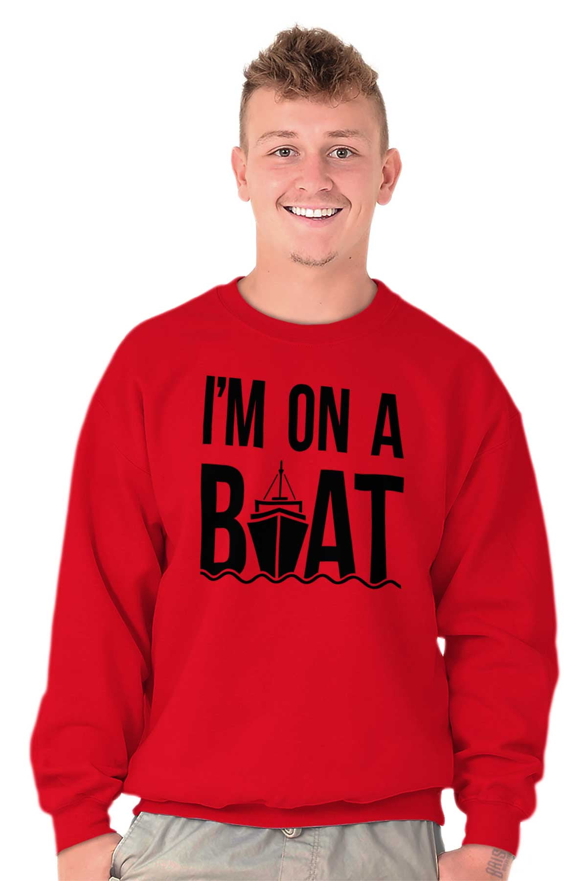 Funny I'm On a Boat Fishing Joke Unisex Plus Size Sweatshirt Brisco ...