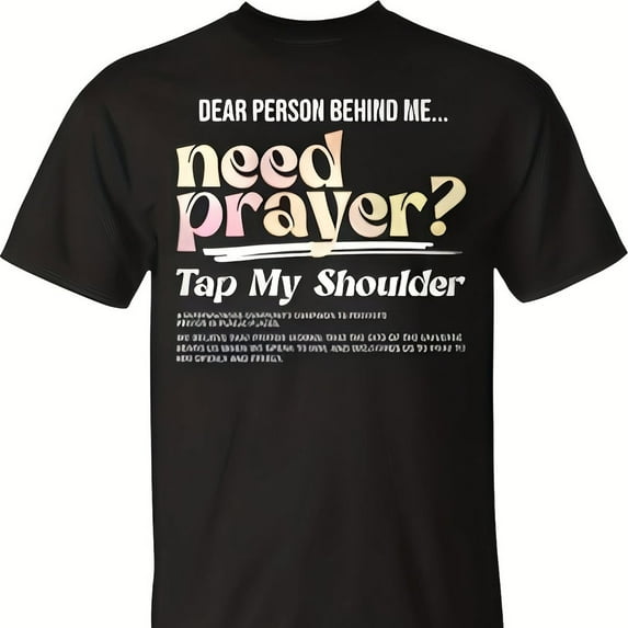 On Back Dear Pern Behind Me Need Prayer Tap My Shoulder T-Shirt Aesthetic Y2K Style Summer Top ...