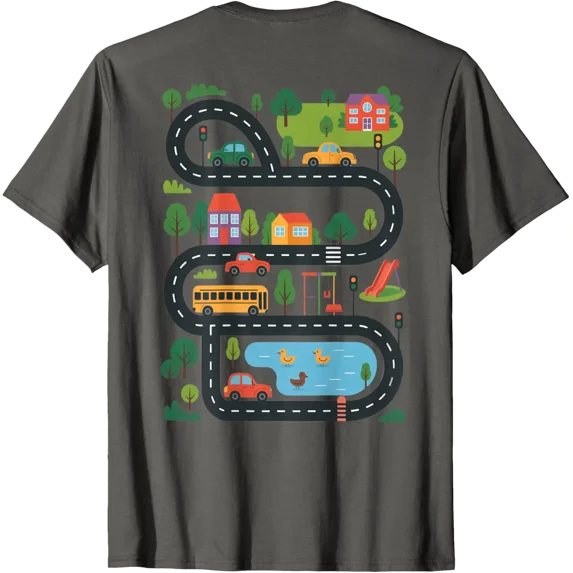 (On Back) Tired Dads Club Car Race Track On Dad Daddy Mens T-Shirt ...