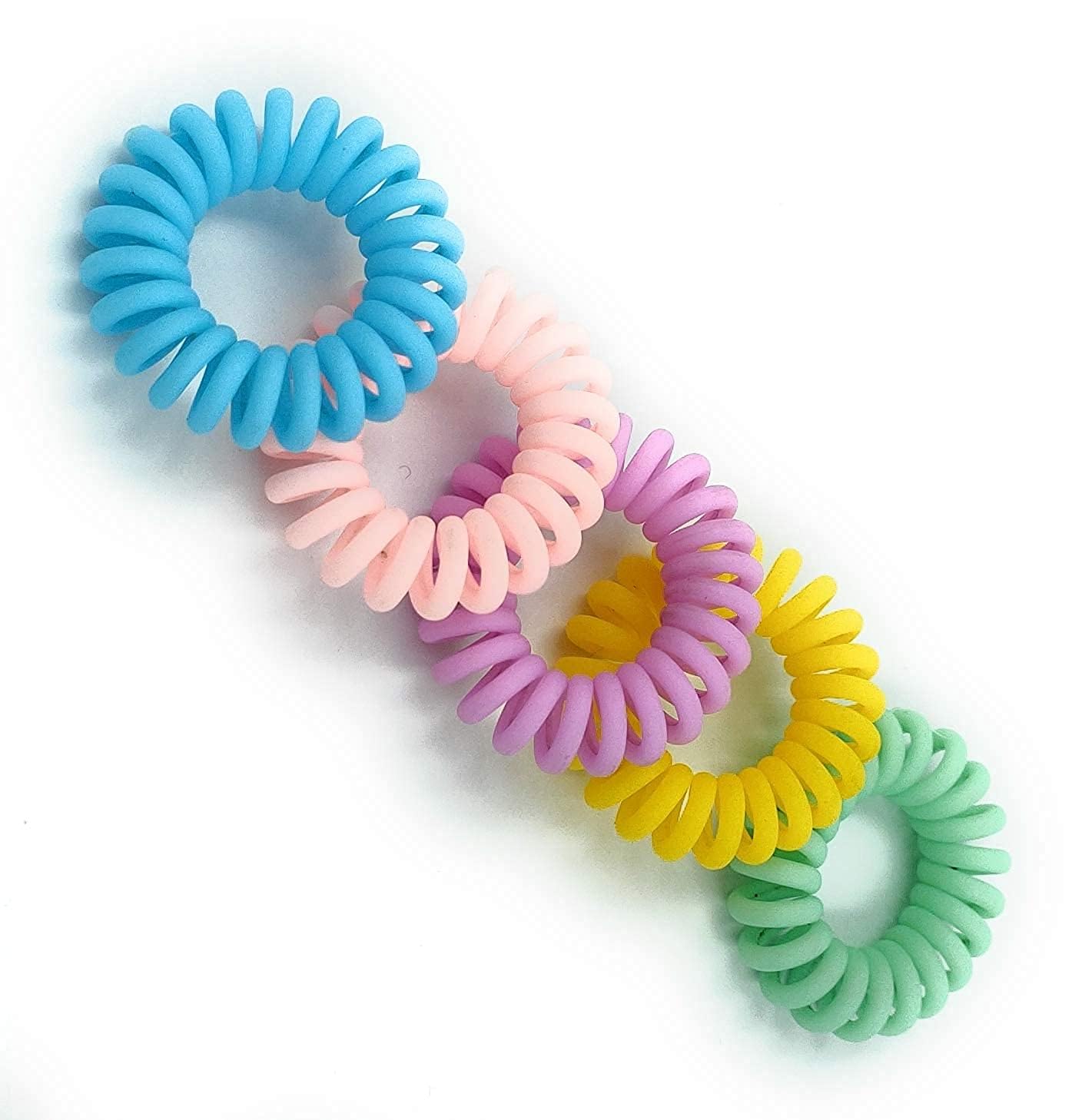 On Blow MultiColour Spiral Hair Rubber Bands Small Size Pack of 5 ...