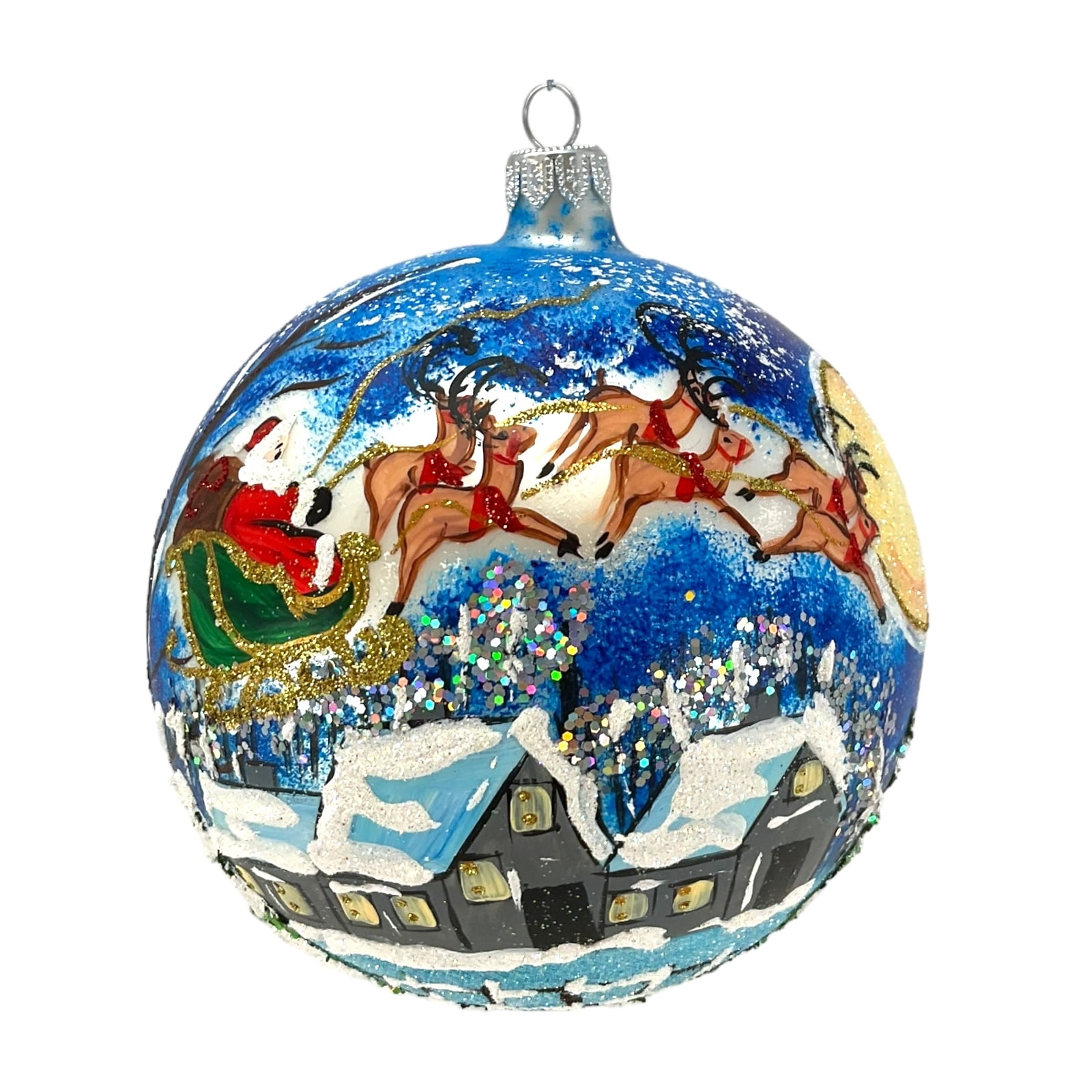 On Dasher Ball Ornament Polish Glass Santa & Friends Collection by ...