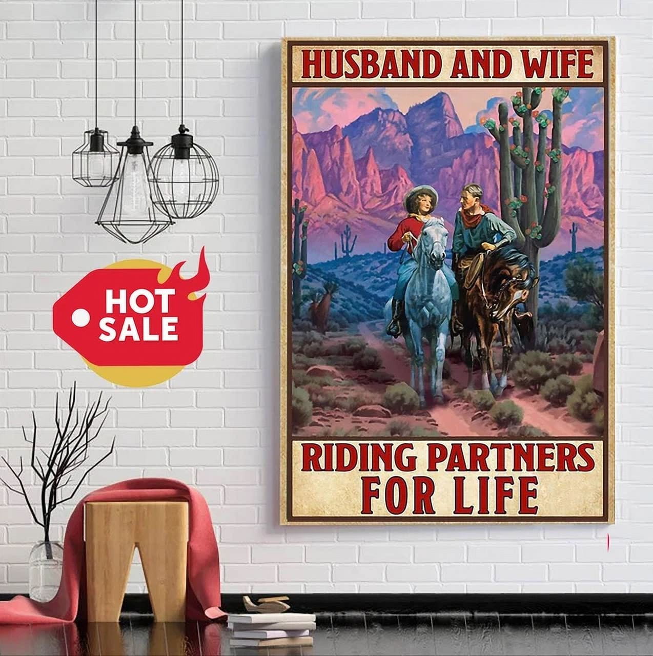 On Desert Highway Husband And Wife Riding Partners For Life NO FRAMED ...