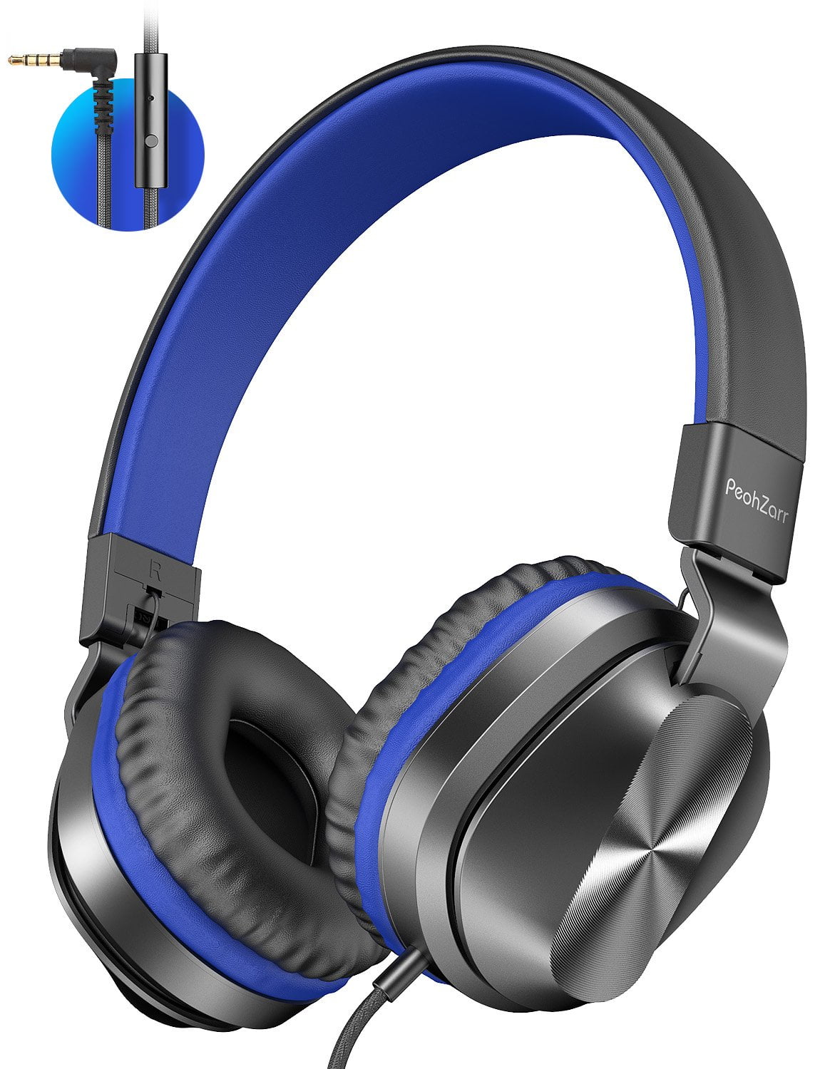 Lightweight On-Ear Headphones with Microphone, Stereo Bass, Tangle Free ...