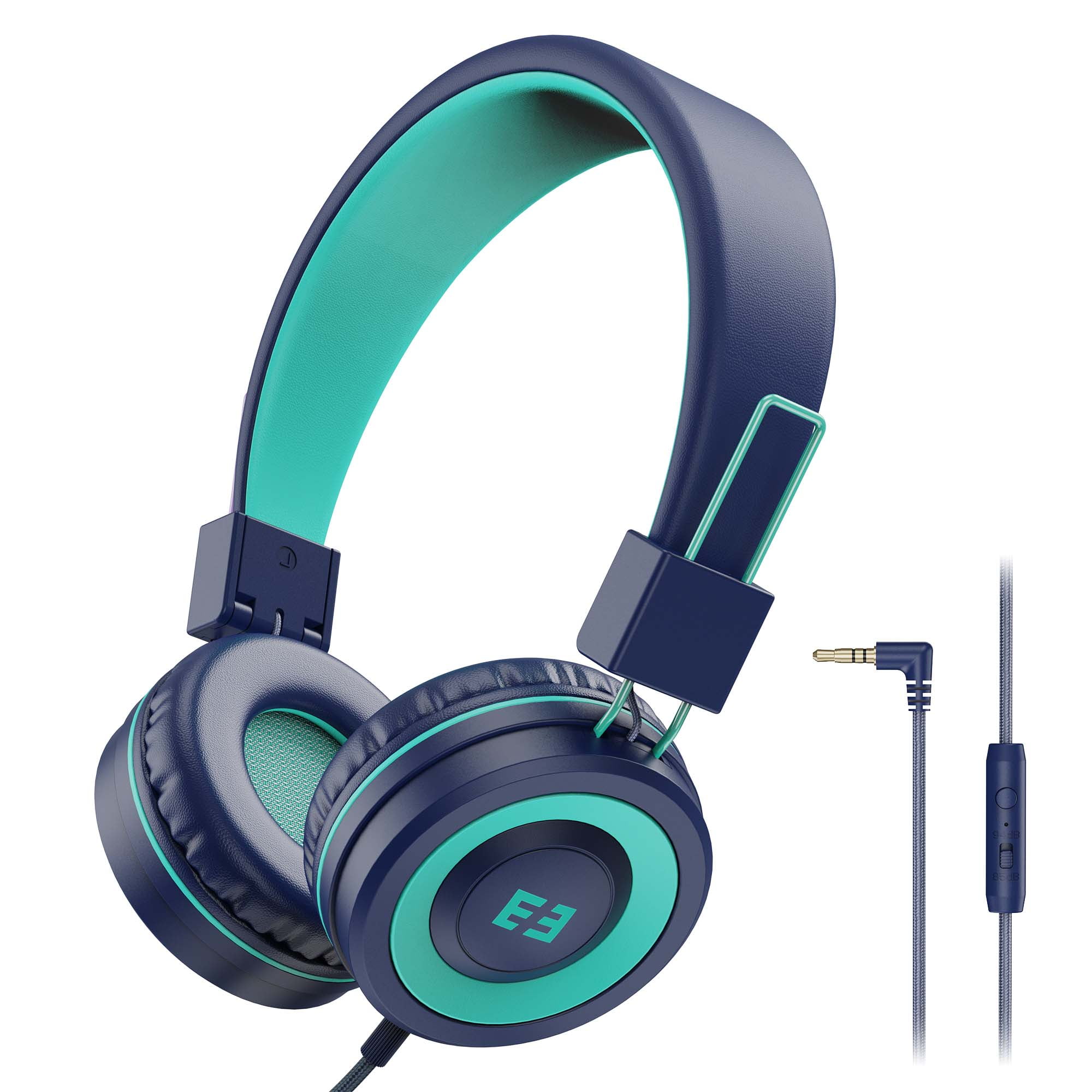 On-Ear Kids Headphones with Microphone, Lightweight Folding Stereo Bass ...