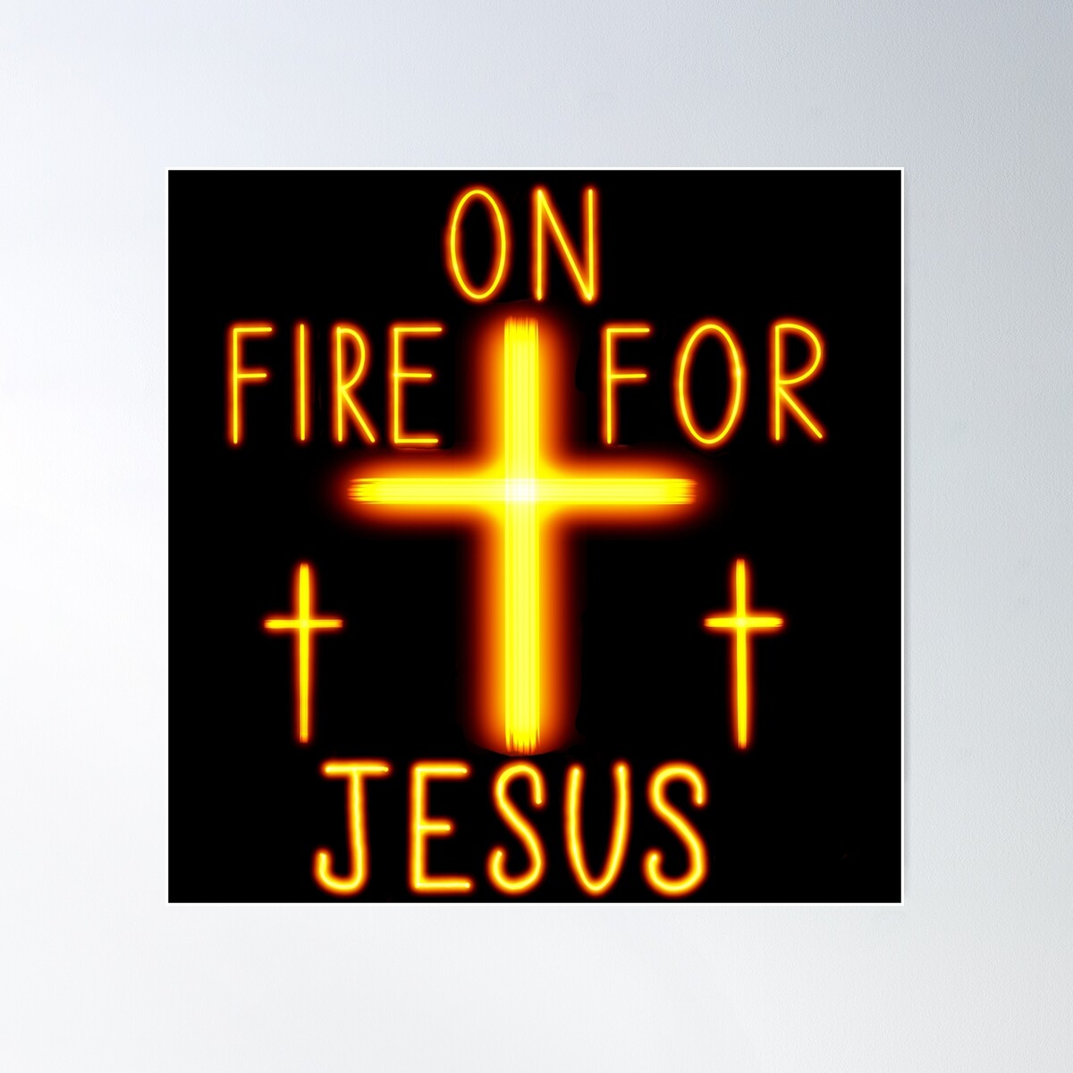 On Fire For Jesus Poster Wall Art, Modern Wall Decor For Living Room ...