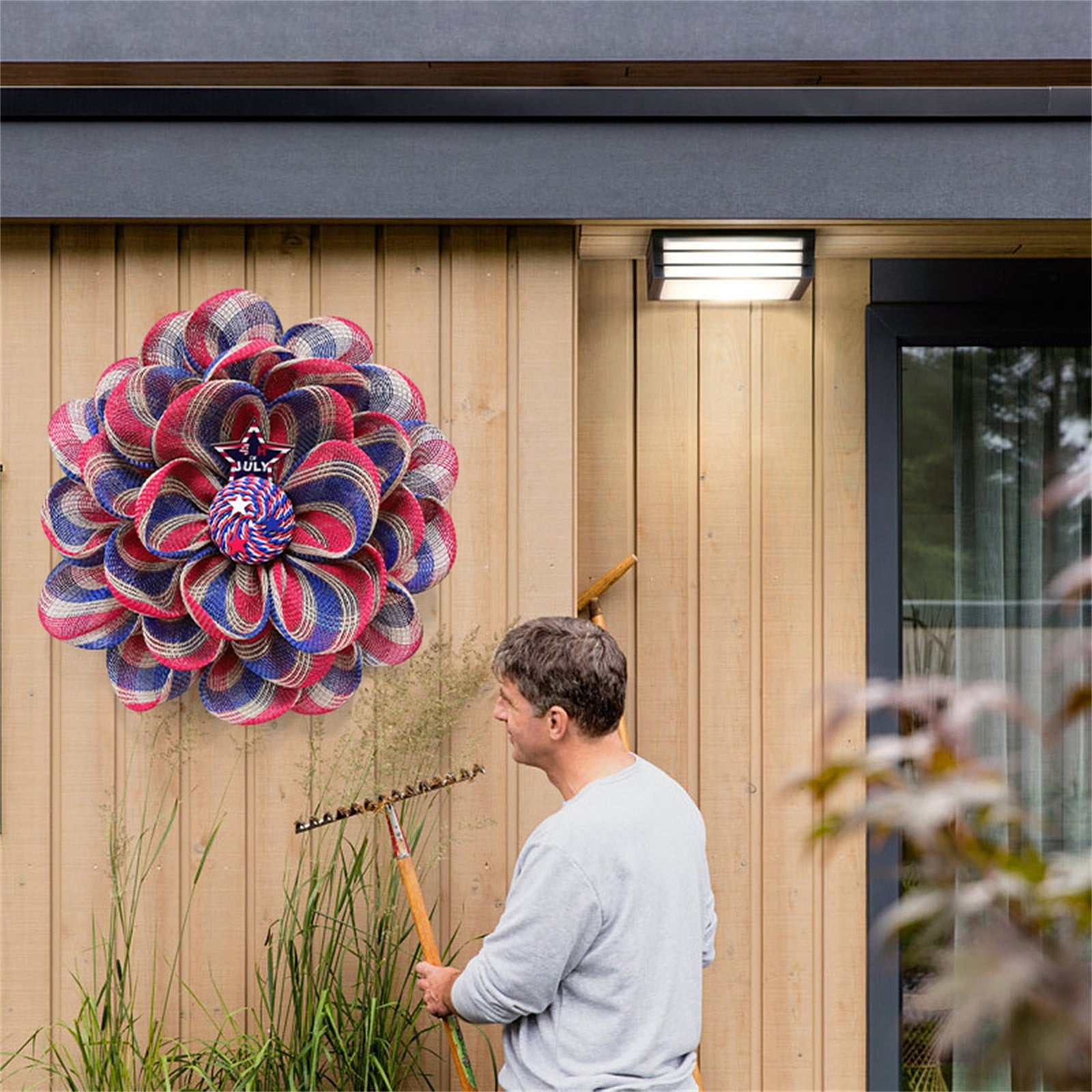 On Independence Day Hang Flower Flags Queue Up On The Wall Decorate The ...