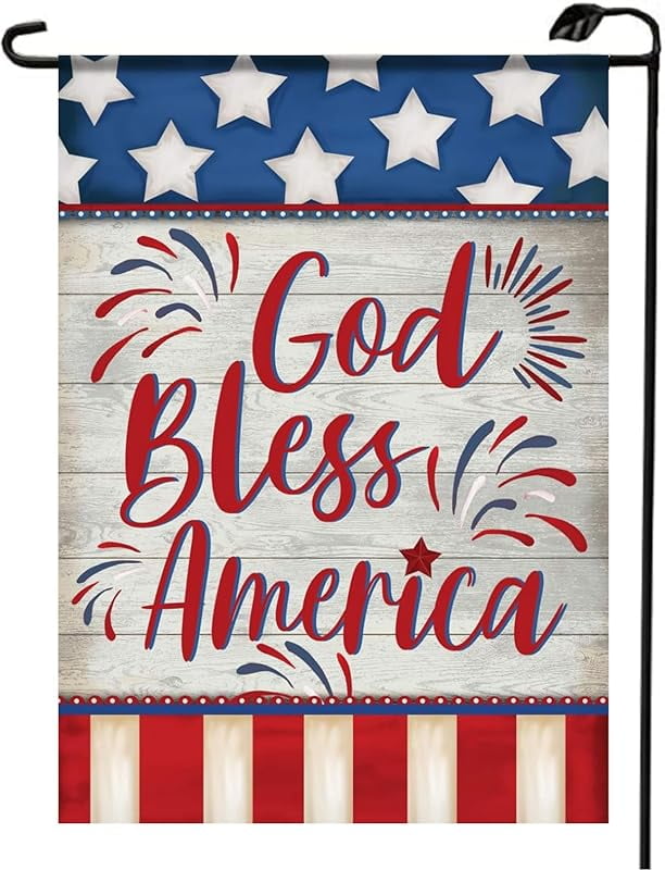 On July 4th Happy Garden Flag Vertical Double-Sided Patriotic Day ...