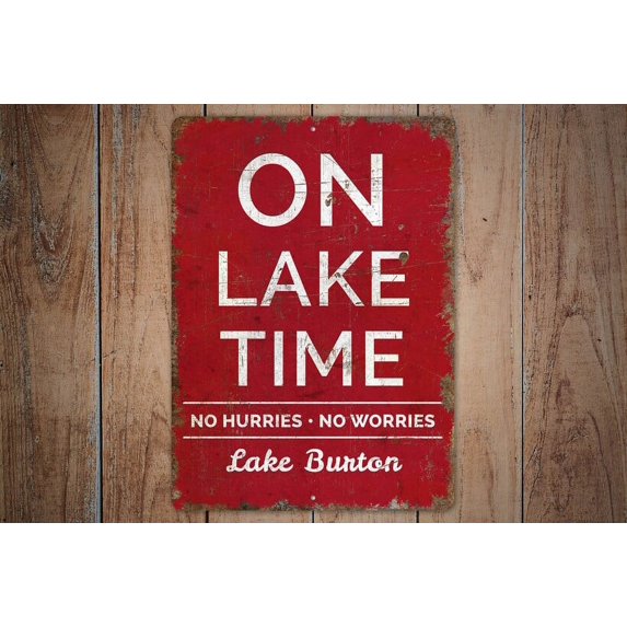 On Lake Time Sign On Lake Time Decor On Lake Time Lake House Decor ...