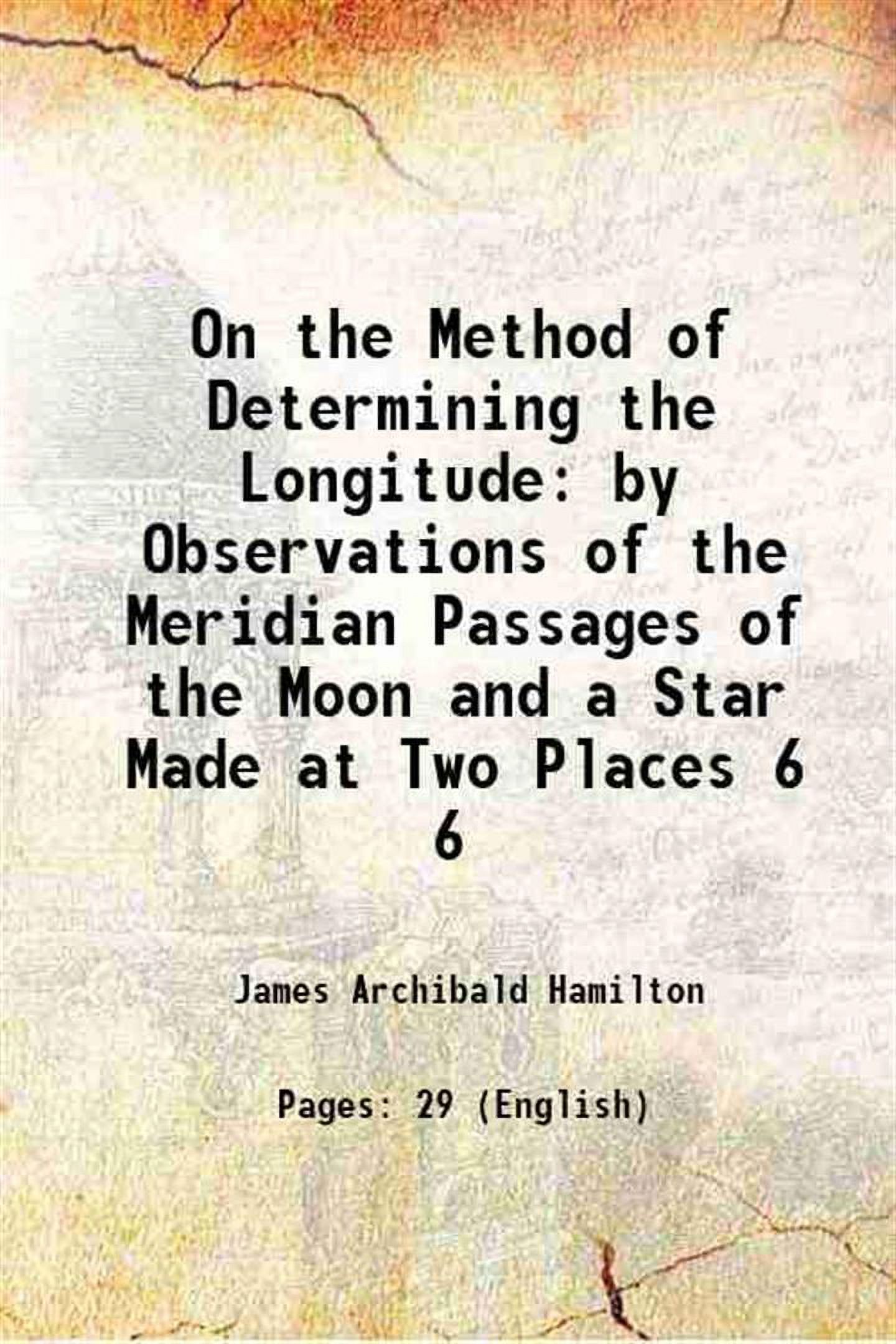 On the Method of Determining the Longitude by Observations of the ...